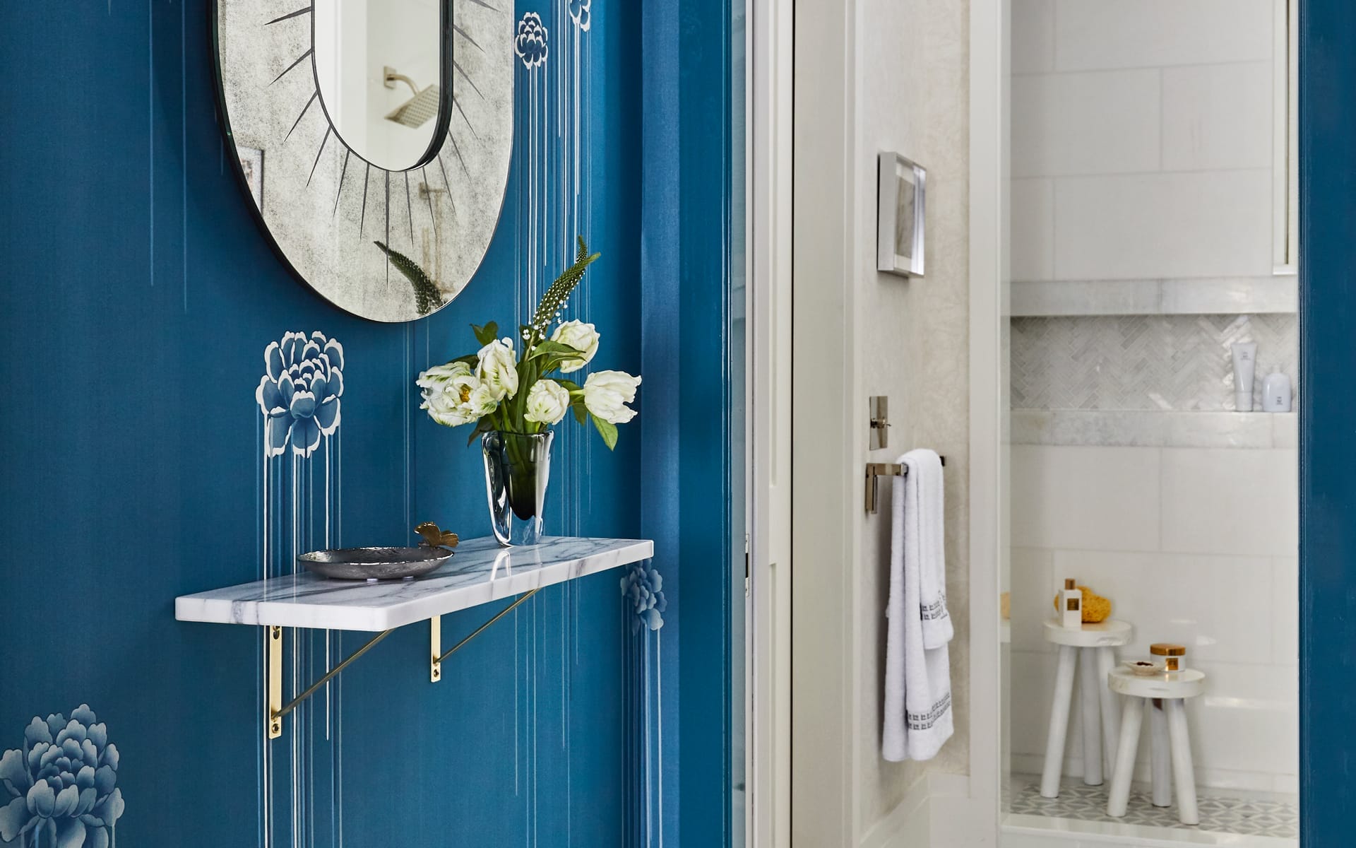 Elizabeth Gill’s Entry Bath and Closet at the Galerie House of Art and ...