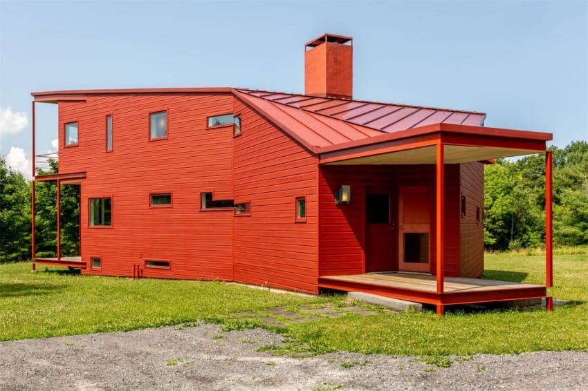 Steven Holl’s Scarlet-Hued Y House Hits the Market for $1.6 Million ...