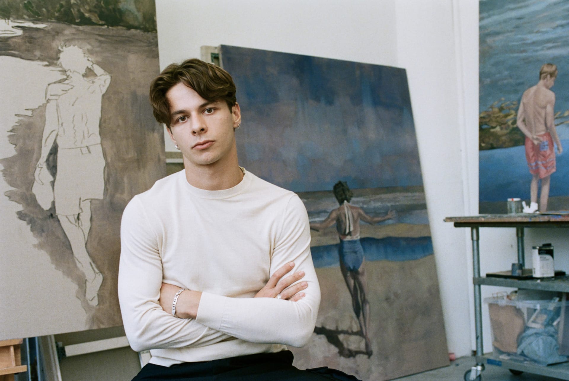 In Emil Sands’s Paintings, Figures Move In and Out of Beachside Dreams ...